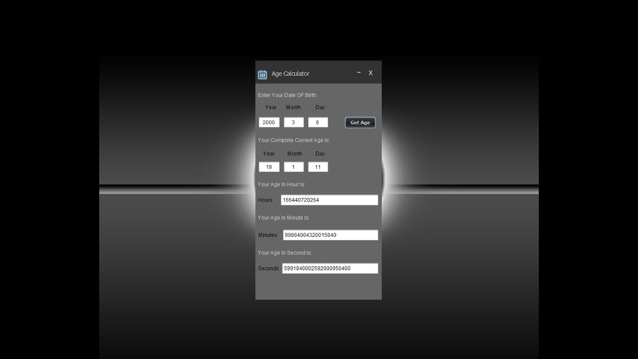 Age Calculator Using Java Swing Demo Source Code Deep Guider Youtube