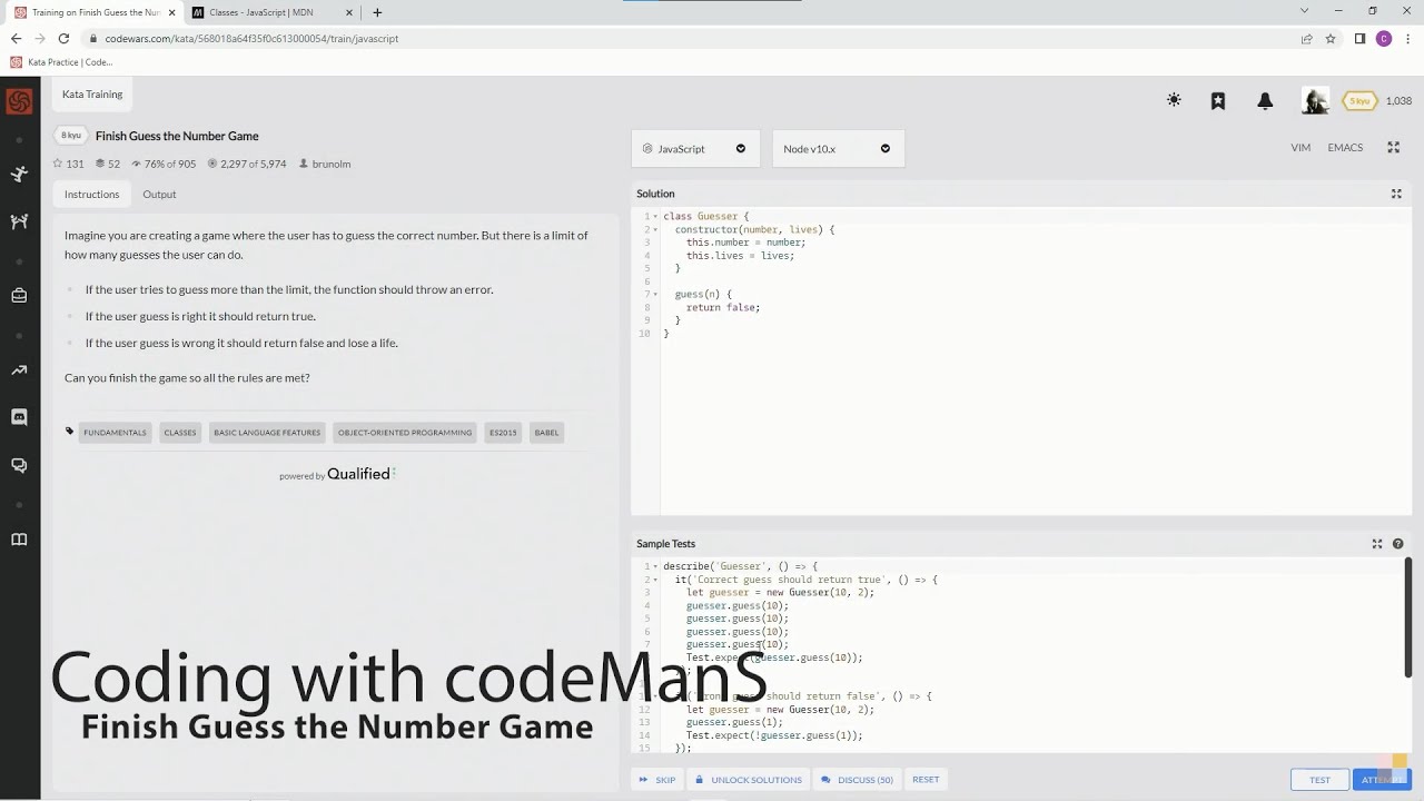 Codewars 8 Kyu Sum Without Highest And Lowest Number Javascript Youtube