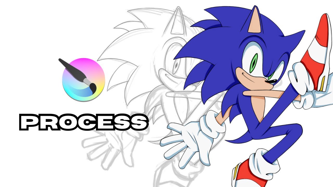 Sonic Fanart Krita Drawing Timelapse Youtube