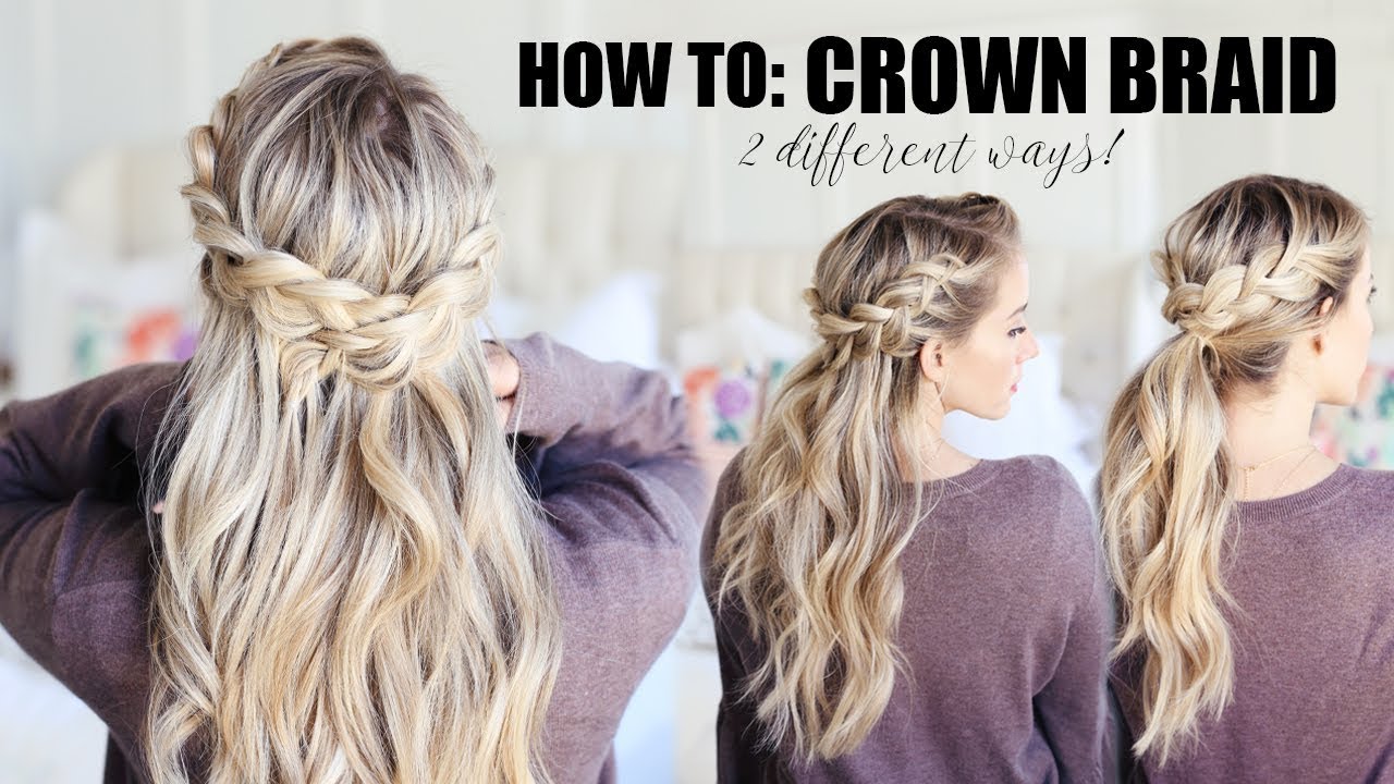 How To Do A Crown Braid 2 Easy Ways Twist Me Pretty Youtube