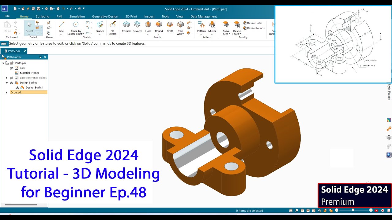 Solid Edge 2024 Tutorial 3d Modeling For Beginner Ep 48 Youtube