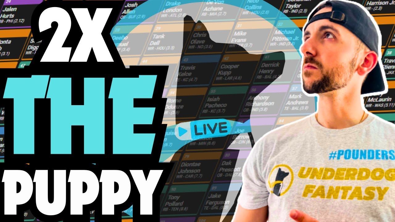 Winning The Puppy 2 Multi Table Underdog Fantasy Live Draft Youtube