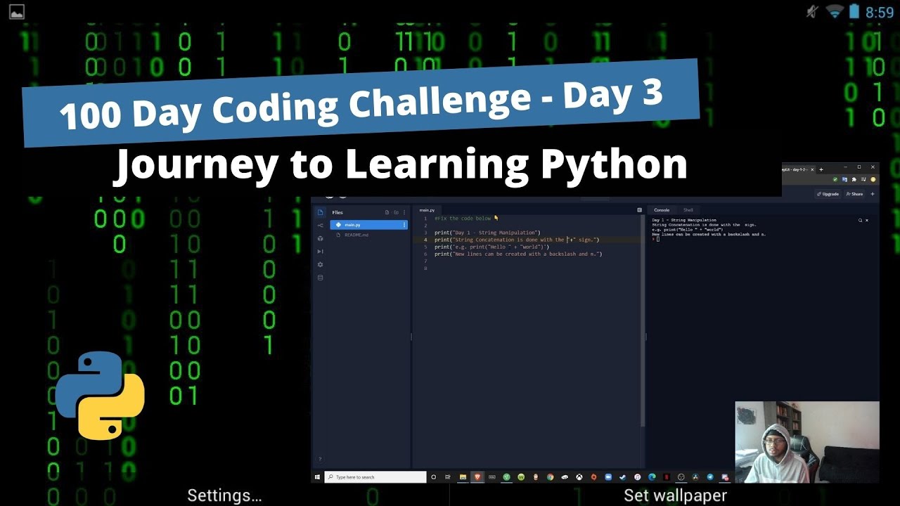 How To Start Learning Python 100 Day Coding Challenge Day 3 Lofi