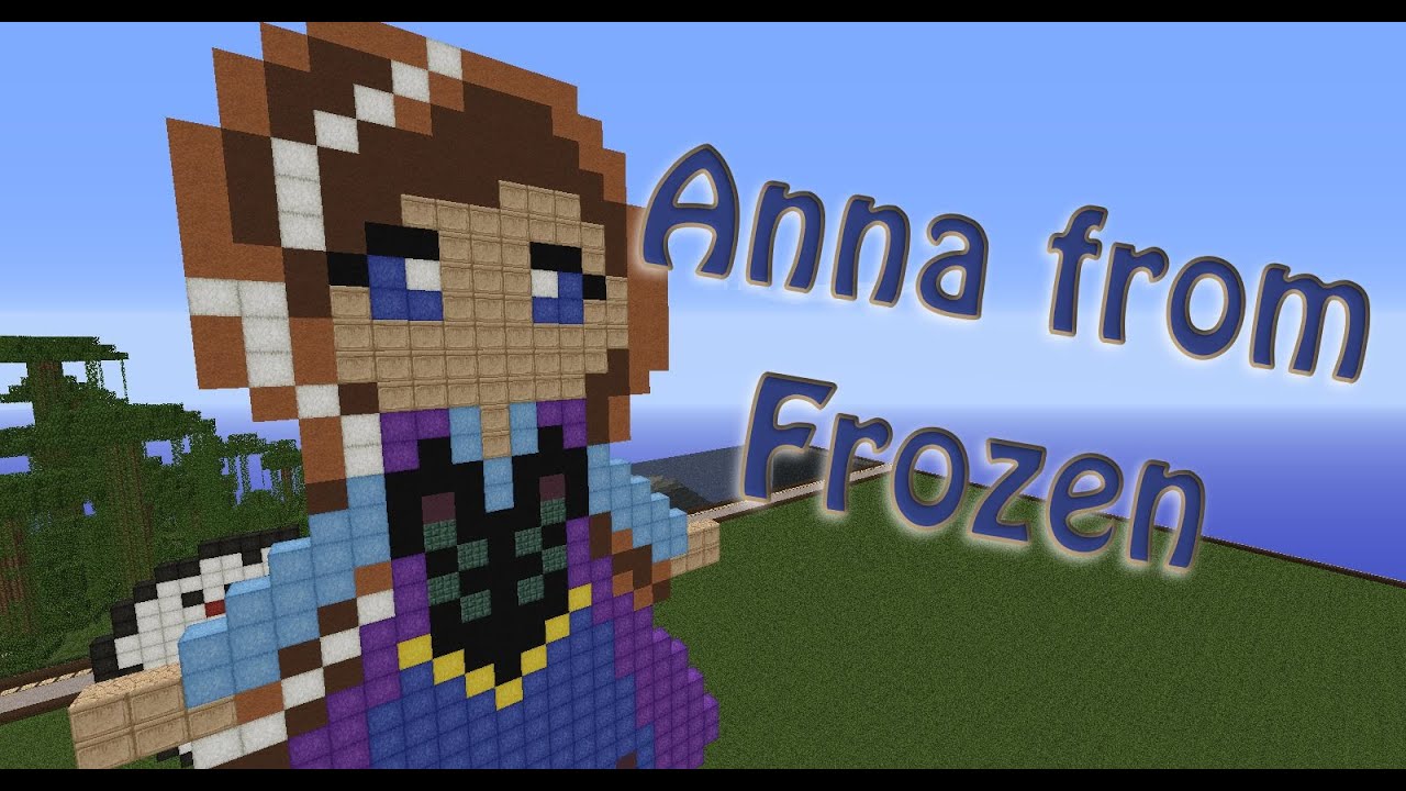 тша Anna тша Frozen Pixel Art Tutorial Minecraft Youtube
