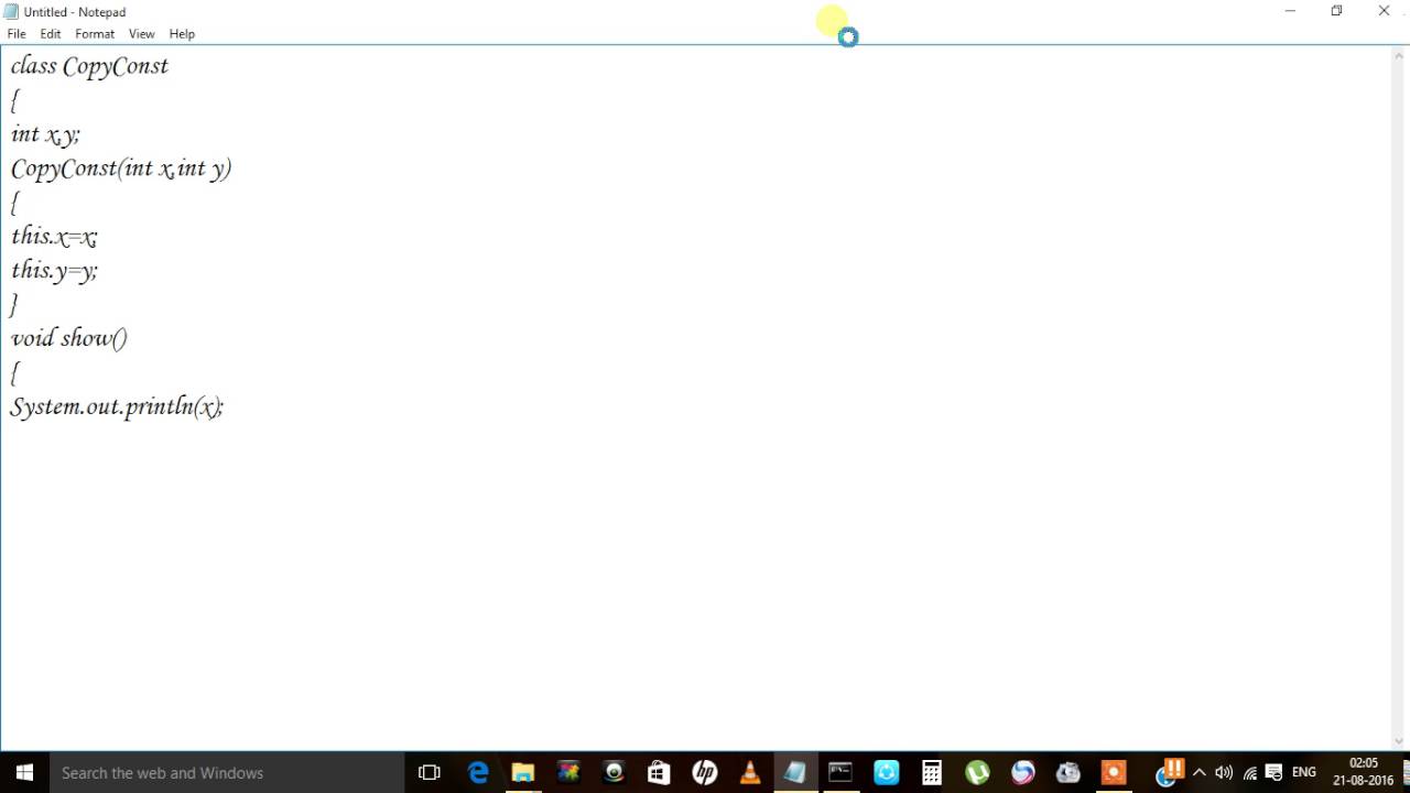 Copy Constructor In Java Youtube