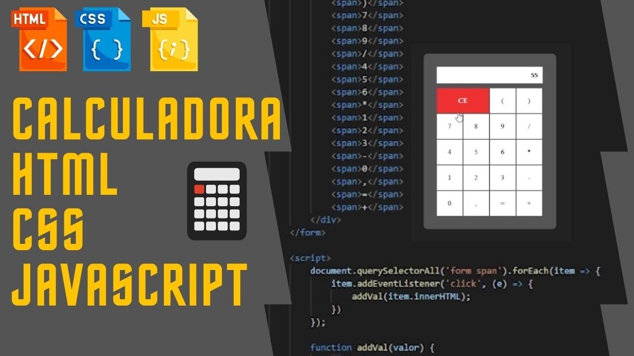 Calculadora Com Html Css E Javascript Youtube