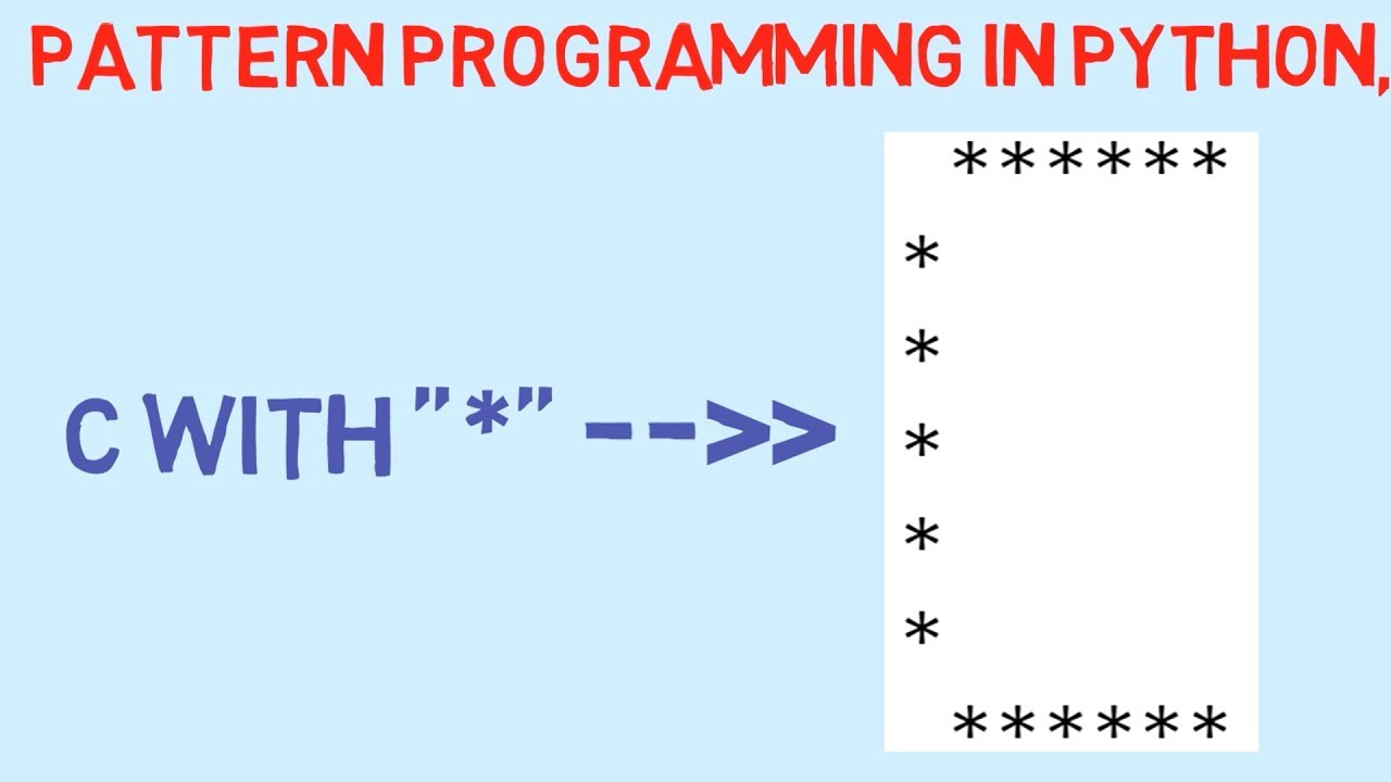 Star Asterisk In C Shape Python Pattern Programming Youtube