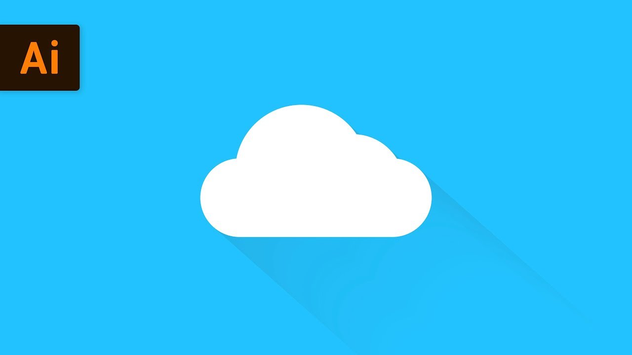 Flat Design Cloud Icon Illustrator Tutorial Youtube