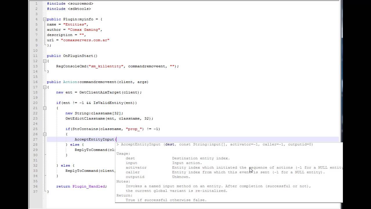 Sourcemod Coding Tutorial 14 Entities Removing Entities Setting