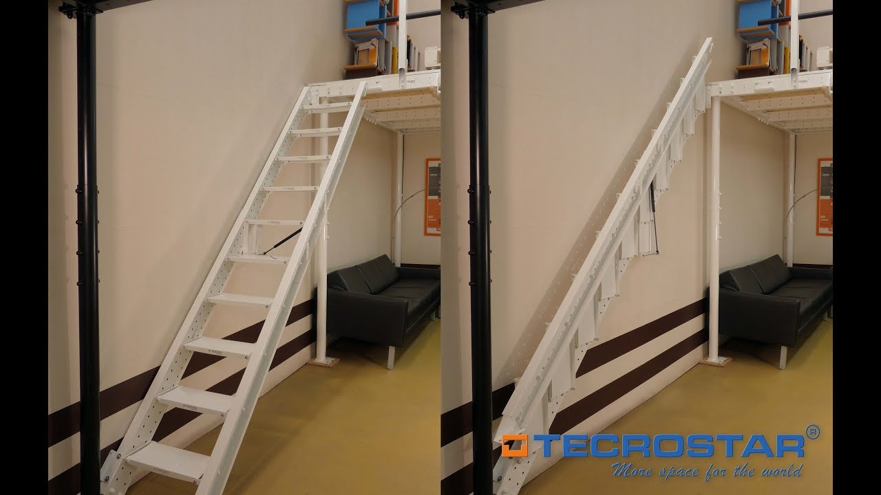 Escalera Abatible A Pared Tecrostar Youtube