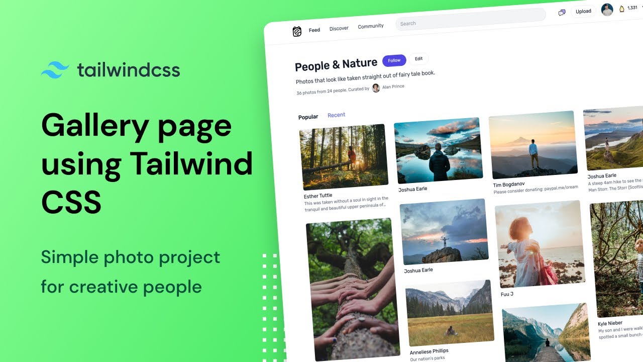 Gallery Page Using Tailwind Css Speed Code Youtube