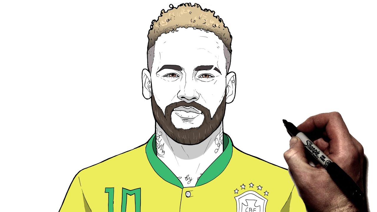 How To Draw Neymar Step By Step Youtube