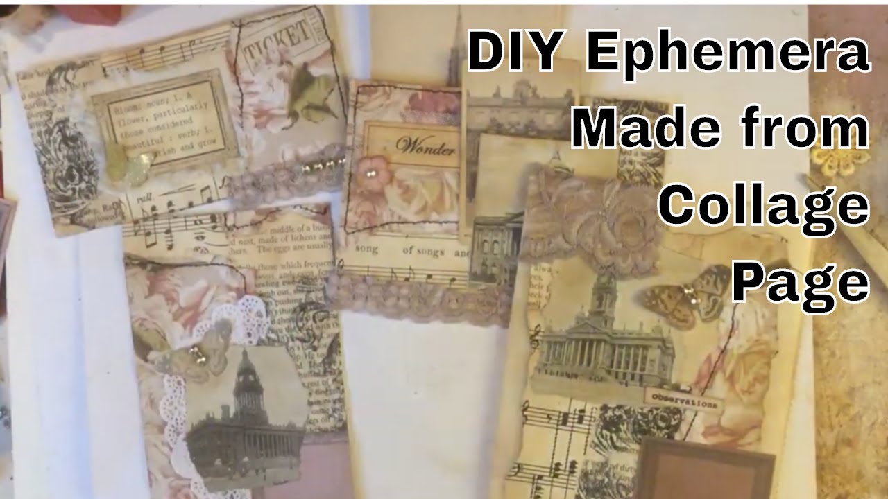 Diy Ephemera Made From Collage Sheet Junk Journal Tutorial Youtube