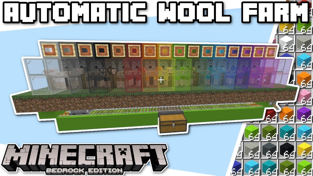 Minecraft Bedrock Automatic Wool Farm рџђ Tutorial рџђ Ps4 Mcpe Xbox