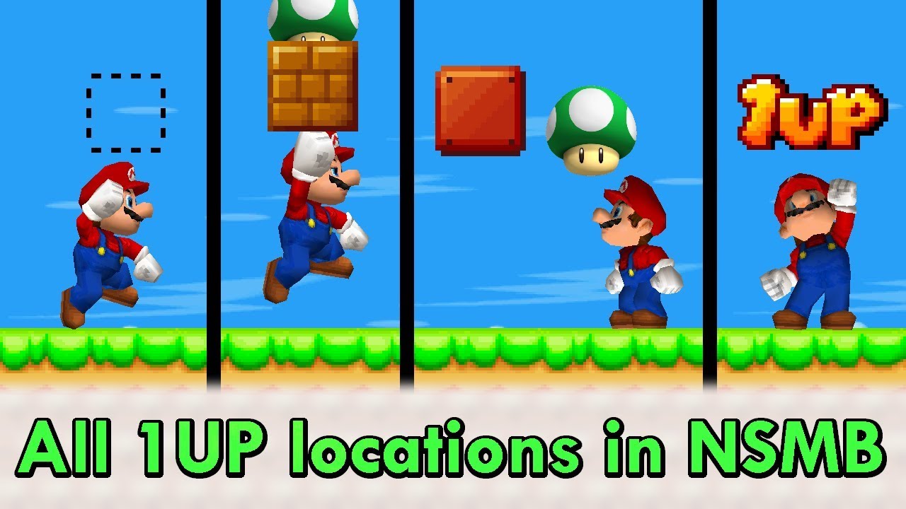 All 1up Locations In New Super Mario Bros Ds Youtube