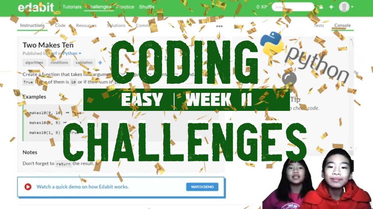 Learn To Code Python Coding Challenges In Easy Week 11 Youtube