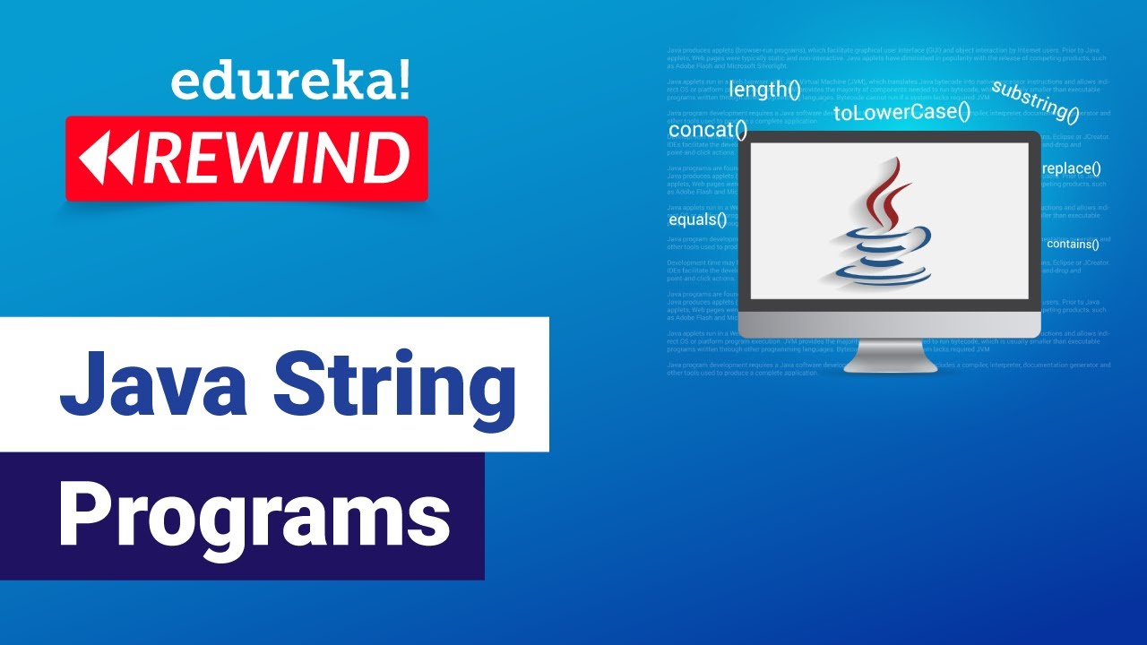 Java String Programs Java String Examples Java Training Edureka