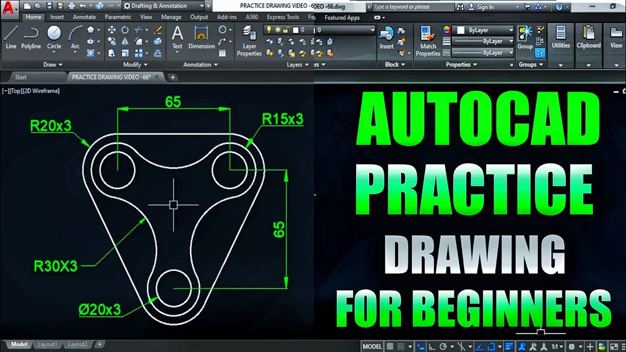 Autocad Practice Mechanical Drawing For Engineering Youtube
