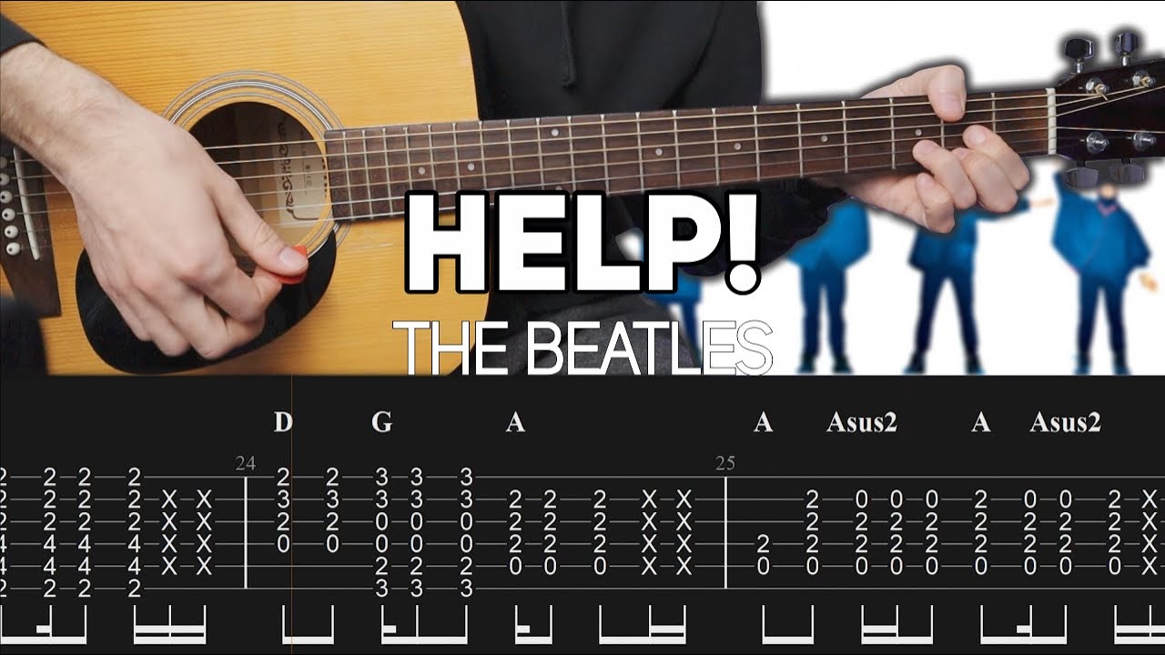 The Beatles Help Guitar Lesson With Tab Chords Chordify