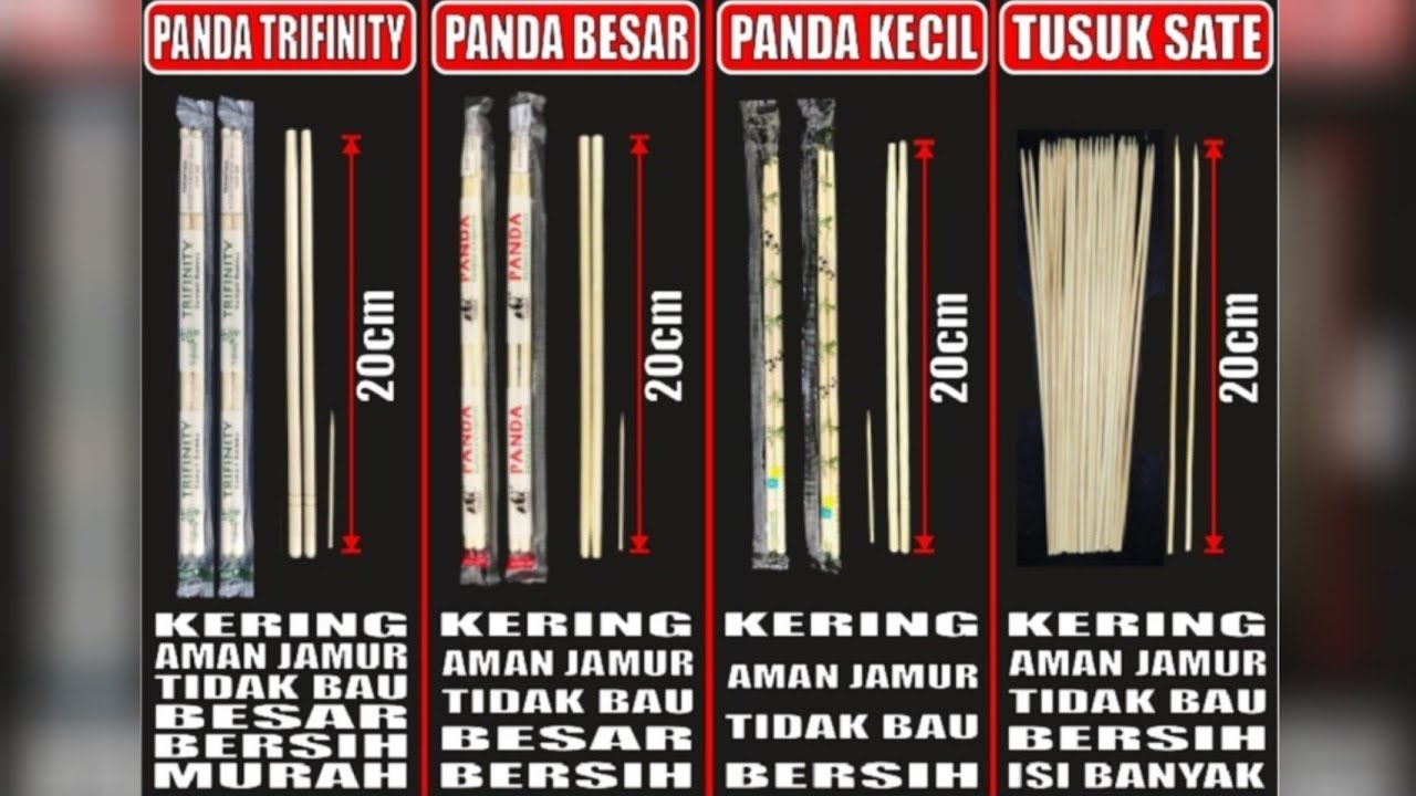 Perbandingan Berbagai Macam Sumpit Bambu Murah Panda Trifinity Youtube