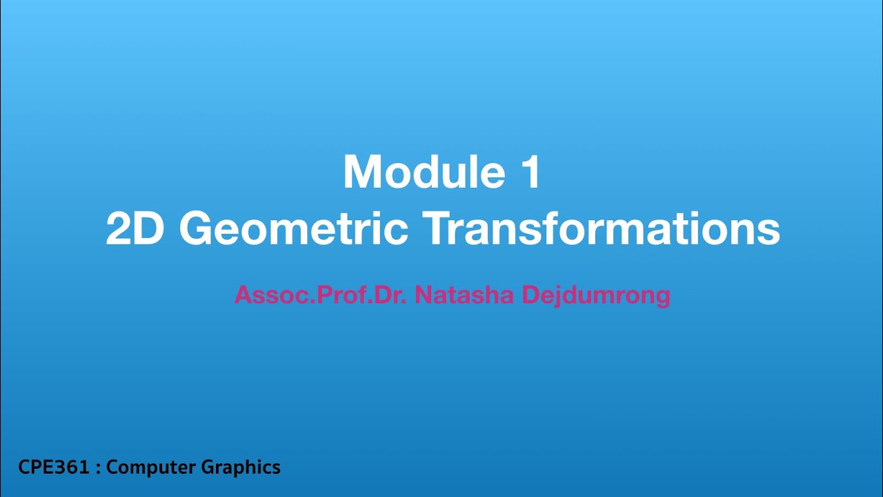 Module 1 2d Geometric Transformations Youtube
