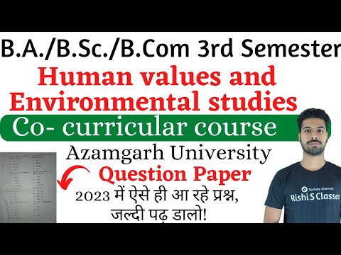 Human Values And Environmental Studies Co Curricular Course B A B Sc