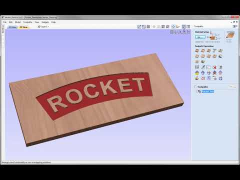 Rocket Nameplate 2 5d Toolpaths V9 Youtube