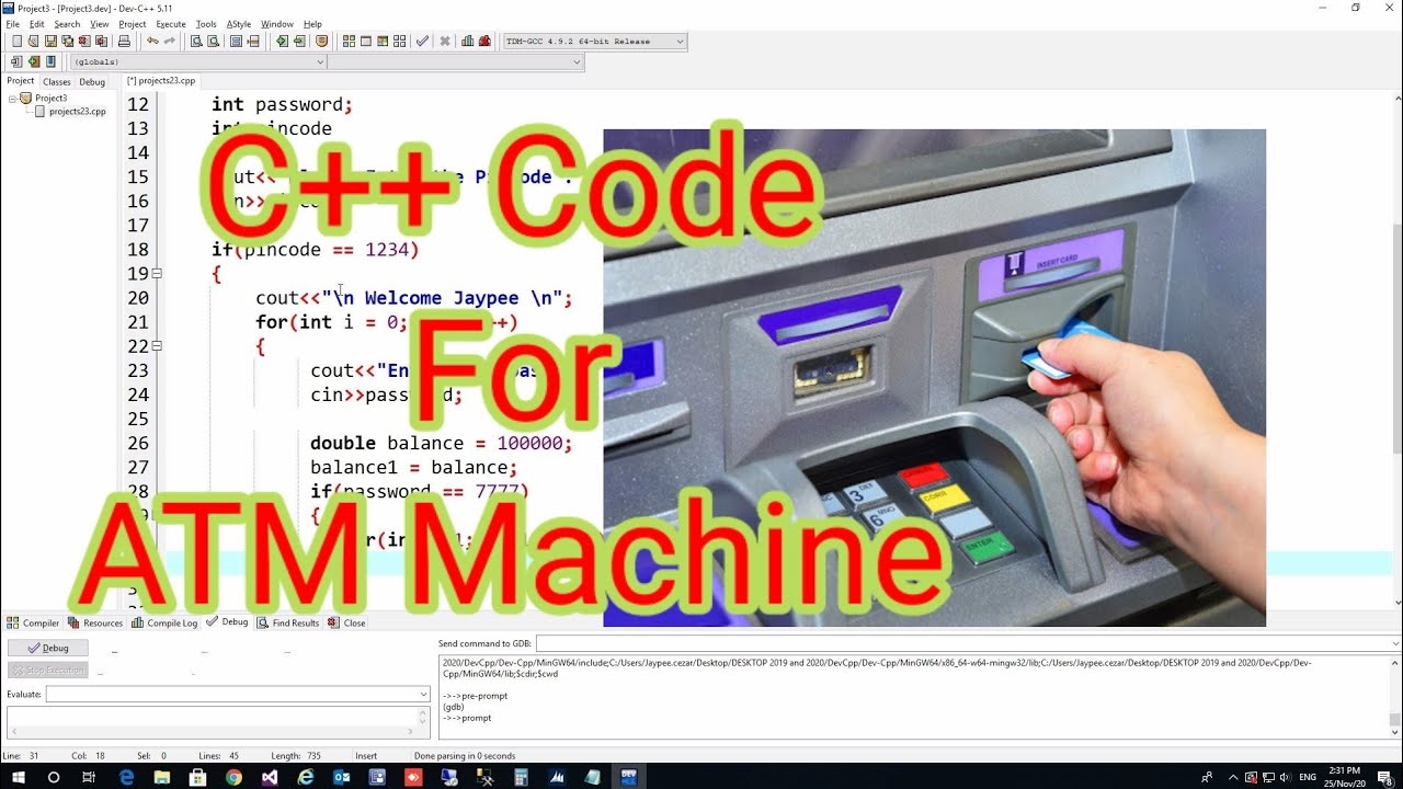 Review 9 Atm рџџ Machine Using C Code Youtube