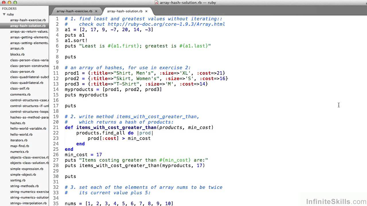Ruby On Rails Tutorial Array And Hash Exercise Review Youtube