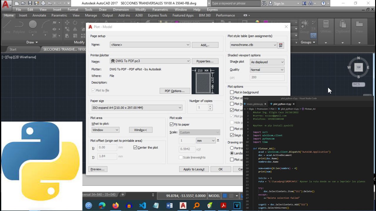Automatización De Ploteo De Planos De Autocad Con Python Youtube