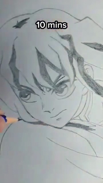 How To Draw Tokito In 10 Sec 10 Mins 10 Hrs Shorts Demonslayer Art