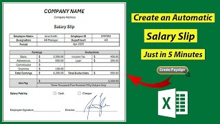 Make A Salary Slip In Excel Automatic Salary Pay Slip In 5 Minutes Mp3