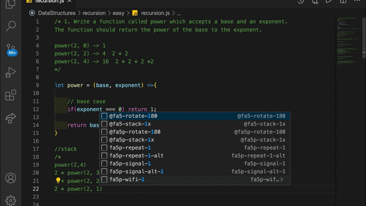 Power Function Using Recursion In Javascript Youtube