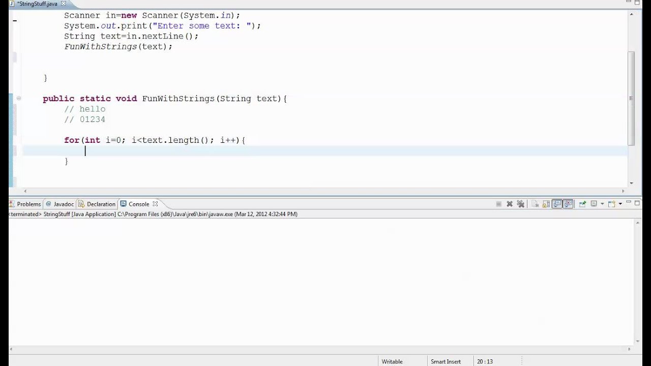 Java Strings Using Loops