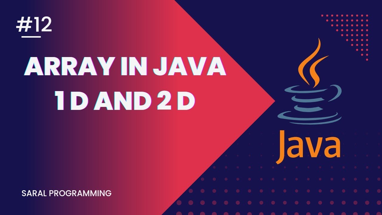 Array In Java Java Array 1d And 2d Java Zero To Hero Saral