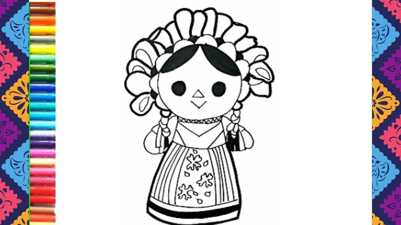 Como Dibujar Una Muñeca Mexicana Lele Otomi Youtube