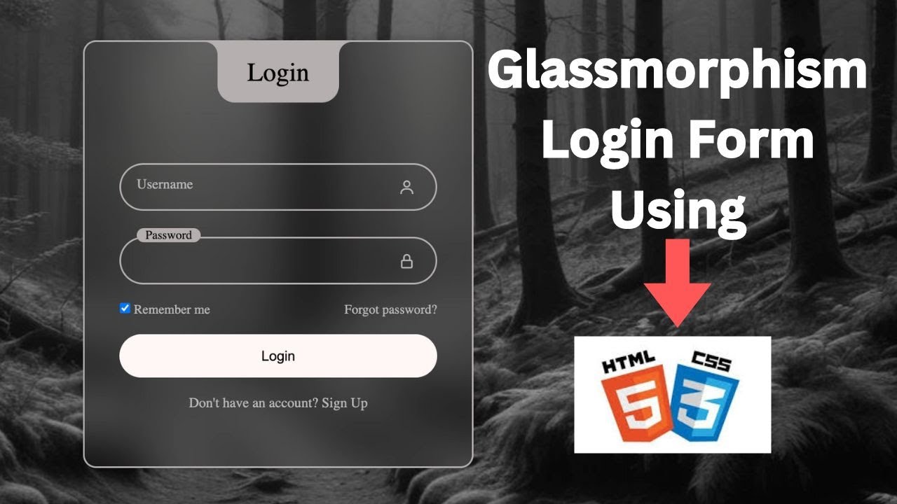 How To Create Modern Login Form Using Html Css Glassmorphism Youtube