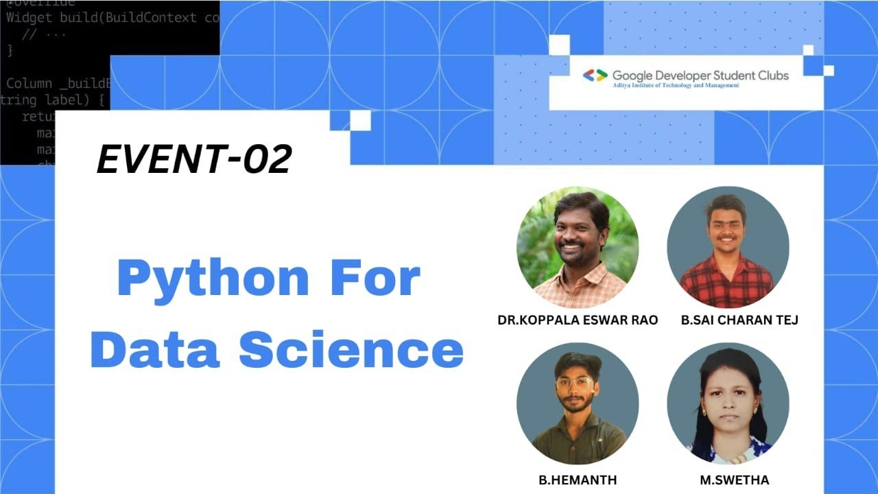 Gdsc Python For Data Science Lecture 6 Swetha Youtube
