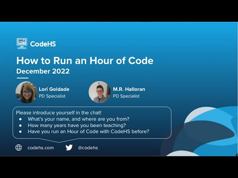 Codehs Webinar How To Run An Hour Of Code With Codehs Youtube