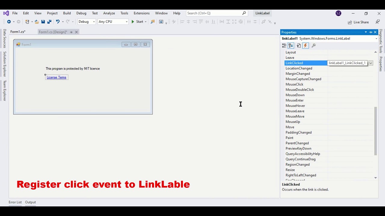 How To Use Linklabel Control In Windows Form C Windows Form C
