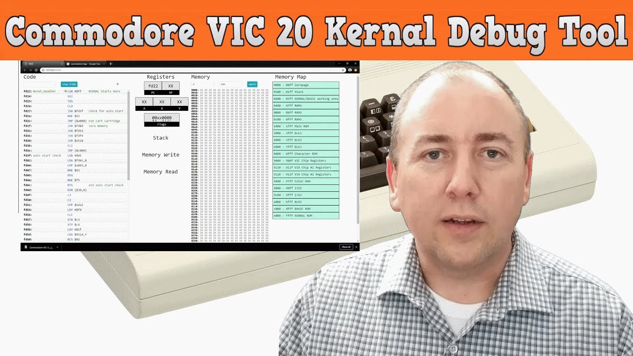 Commodore Vic 20 Kernal Debug Tool 6502 Emulator Youtube