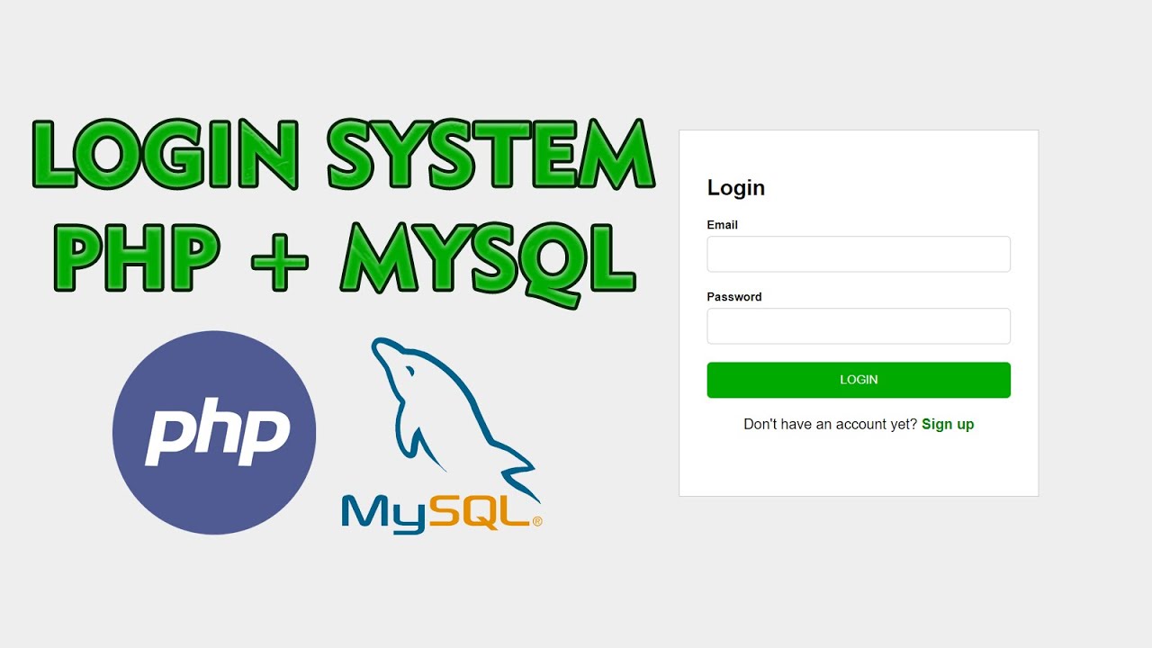 Login System With Php And Mysql Database Complete Tutorial Youtube