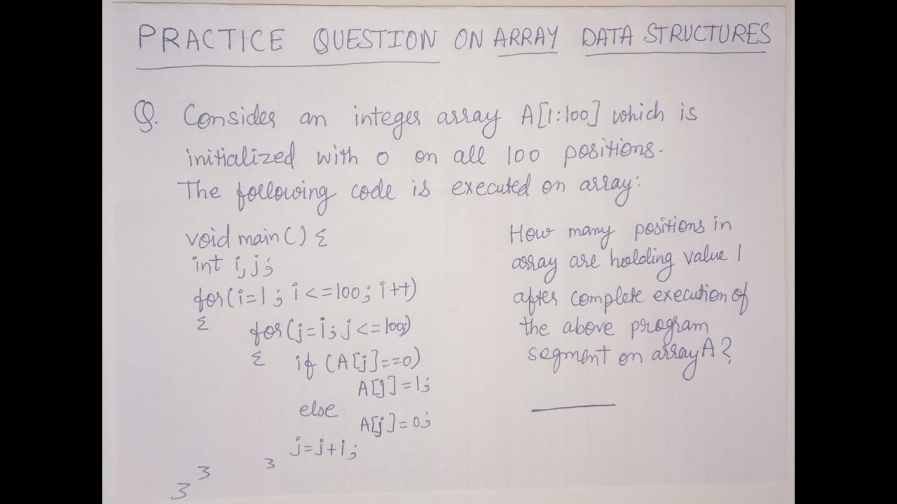 Practice Question On Array Data Strucutres Puzzle Algorithms