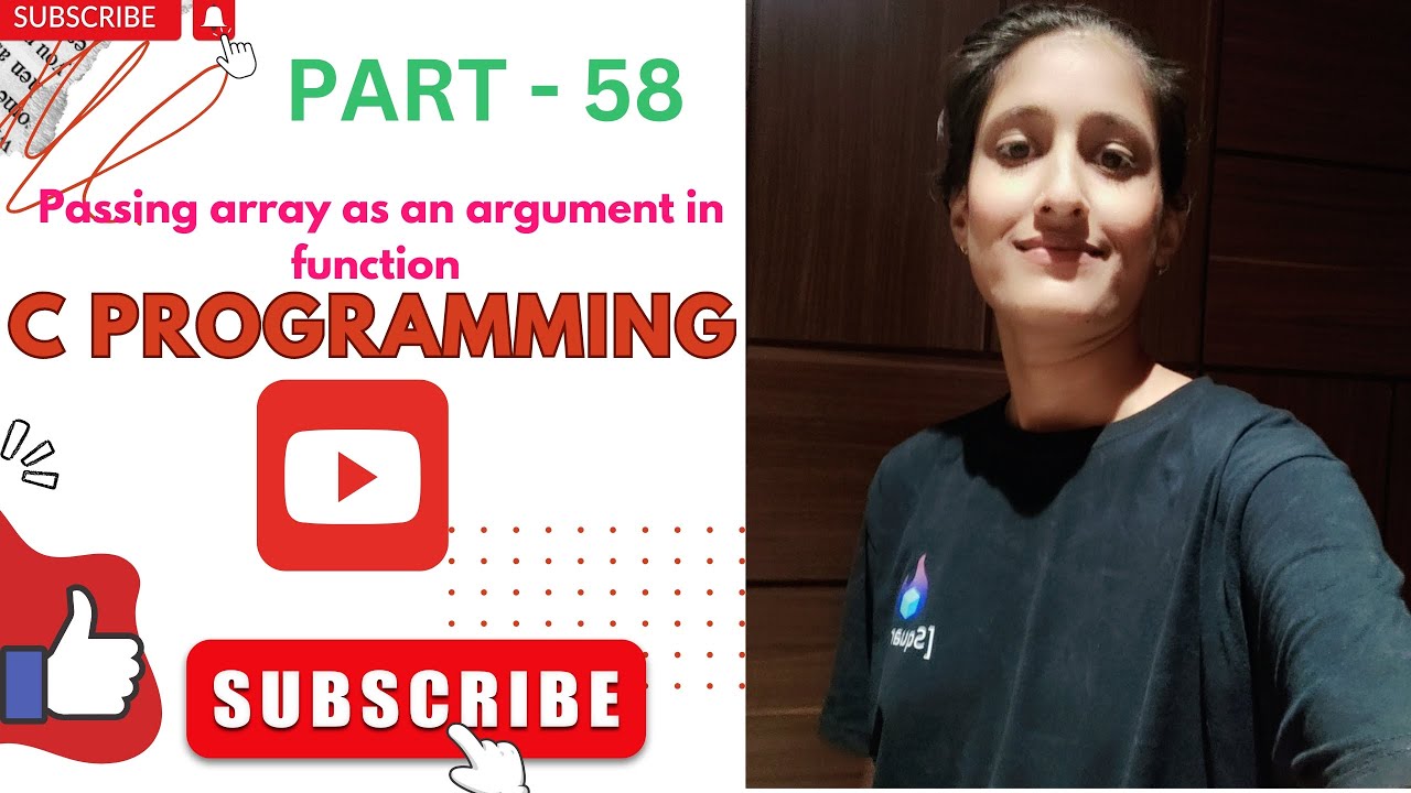 Passing Array As An Argument In Function In C Programming Youtube