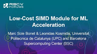 Low Cost Simd Module For Ml Acceleration Marc Solé Bonet Leonidas ...