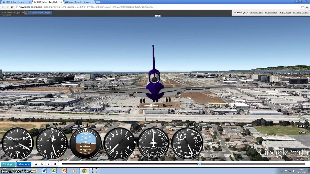 How To Land In Gefs Online Google Earth Flight Simulator Youtube
