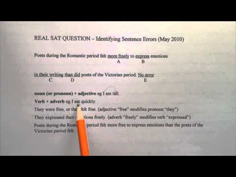 Sat Writing Identifying Sentence Errors 29 Adverb Vs Adjective