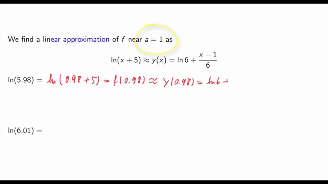 6 E1 Linear Approximation Youtube
