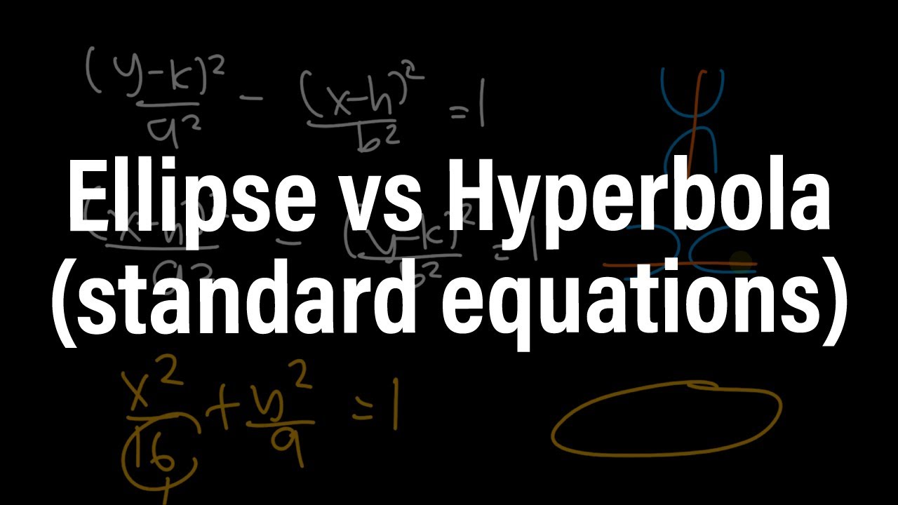 Ellipse Vs Hyperbola Standard Equations Youtube