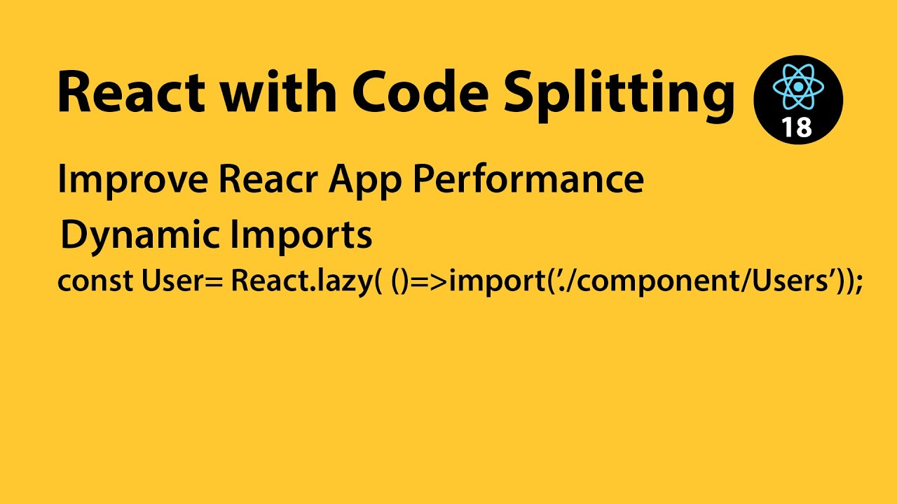 React With Code Splitting React Code Splitting Tutorial Youtube